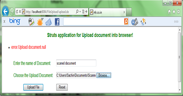 Application-1 : Creating a Simple Web Application with NetBeans IDE in Struts